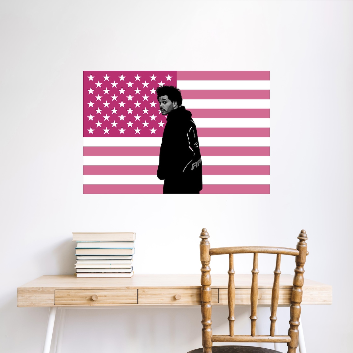 The Weeknd Pink American Flag Poster | R&B Singer Wall Art | After ...
