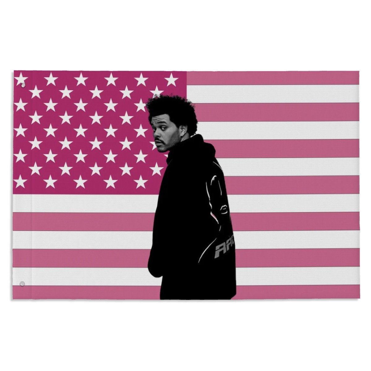 The Weeknd Pink American Flag Poster | R&B Singer Wall Art | After ...