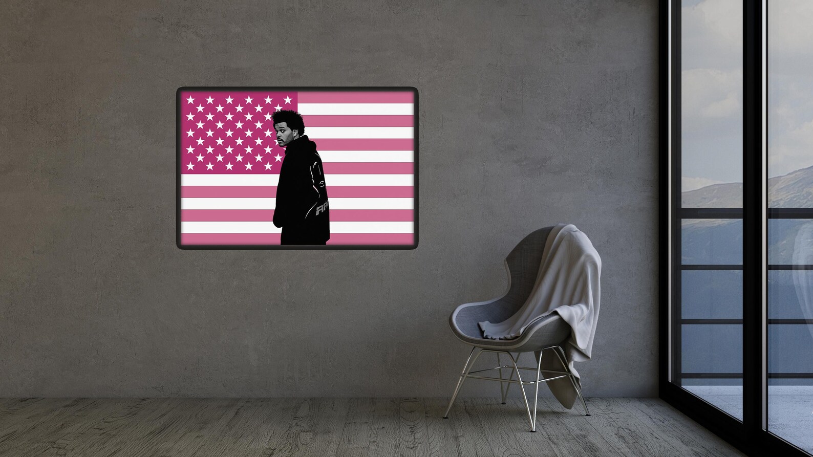 The Weeknd Pink American Flag Poster | R&B Singer Wall Art | After ...