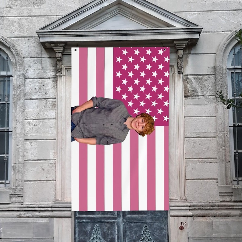 Walker Scobell Pink American Flag Tapestry – Percy Jackson Wall Art ...