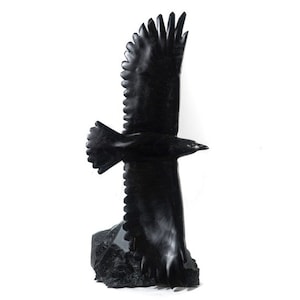 Bird Art, Raven Sculpture, Soapstone Sculpture, Stone Raven, Raven ...