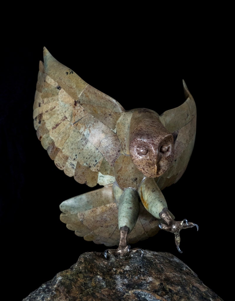 Office Art, Owl, Owl Sculpture, Soapstone Owl Sculpture, Stone Owl, Owl ...