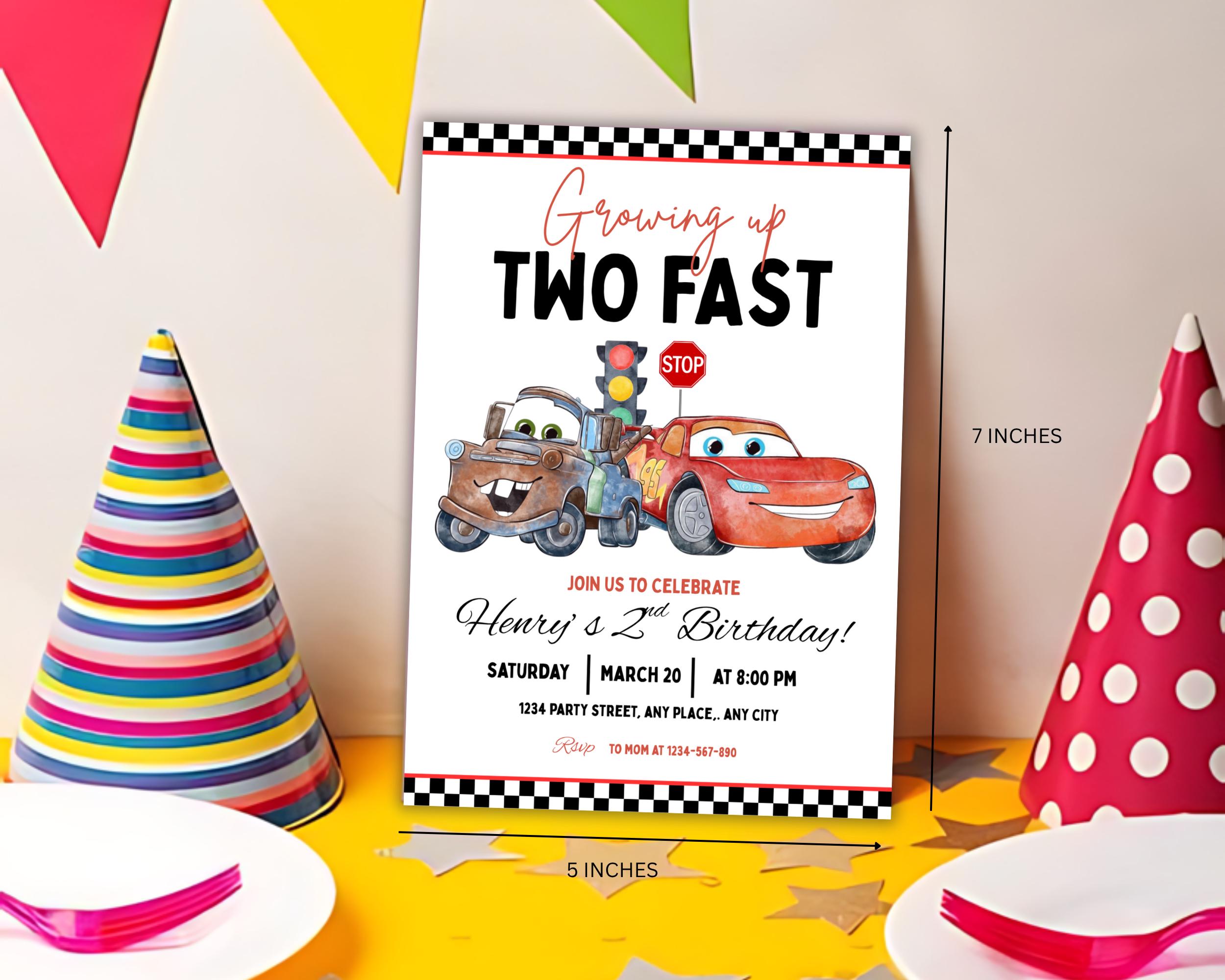 Lightning Mcqueen Birthday, Cars Birthday Party Invitation, Cars Party ...