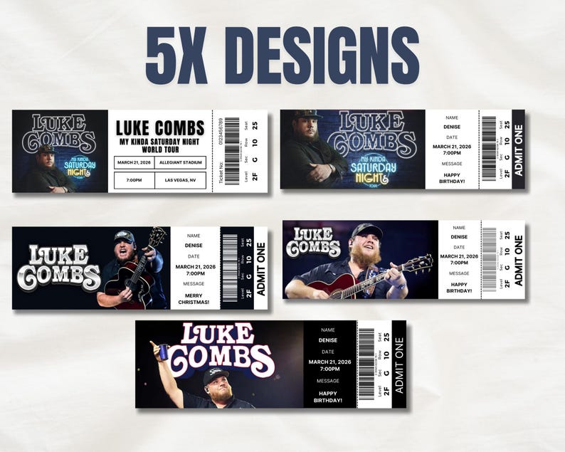 Editable Luke Combs Tour Ticket, Tour Ticket, Luke Combs My Kinda ...