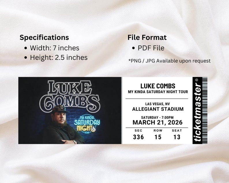 Custom Printable Concert Tickets, Download Digital Custom Personalized ...