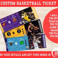 Custom Basketball Tickets | Printable Basketball Tickets Canva Template ...