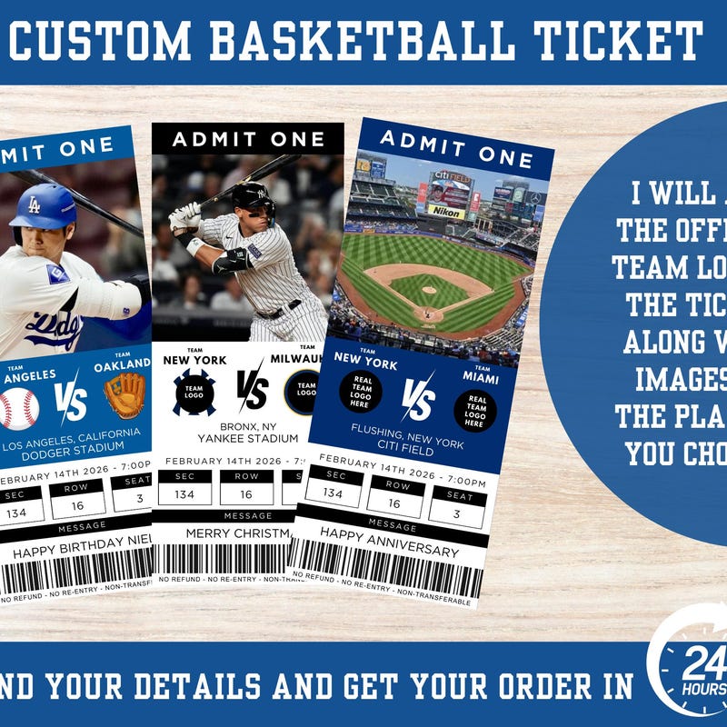 Baseball Ticket - Etsy