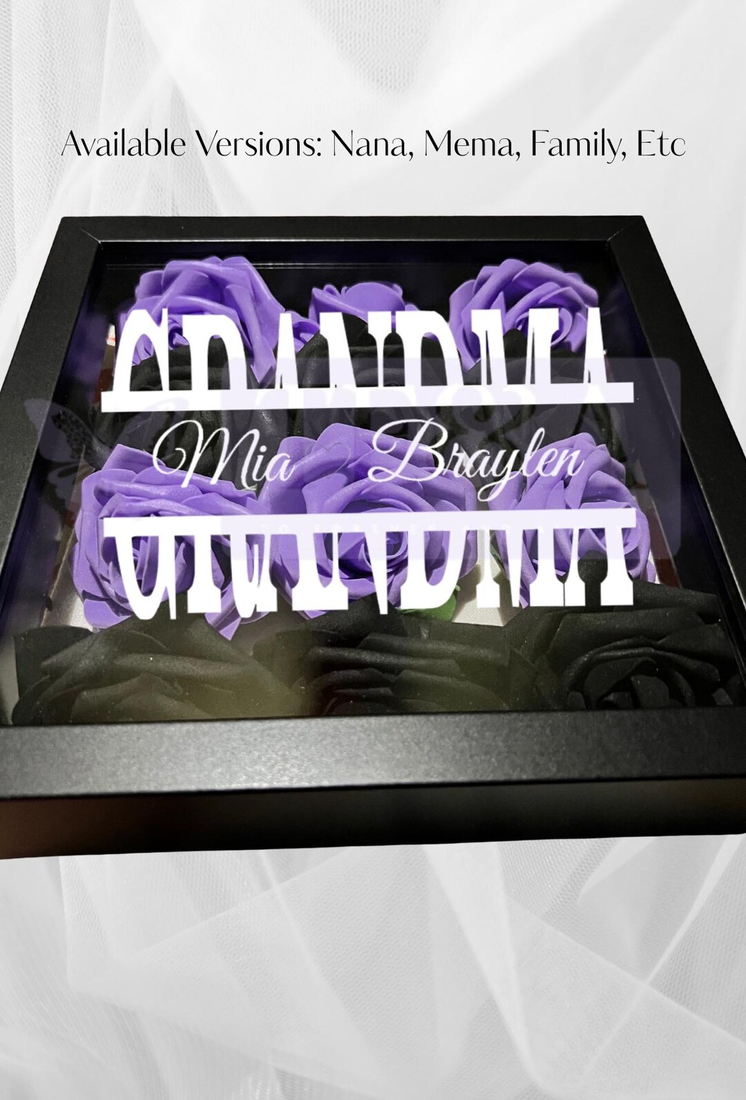Personalized Shadow Box Gift | Custom Name Rose Keepsake | Handmade ...