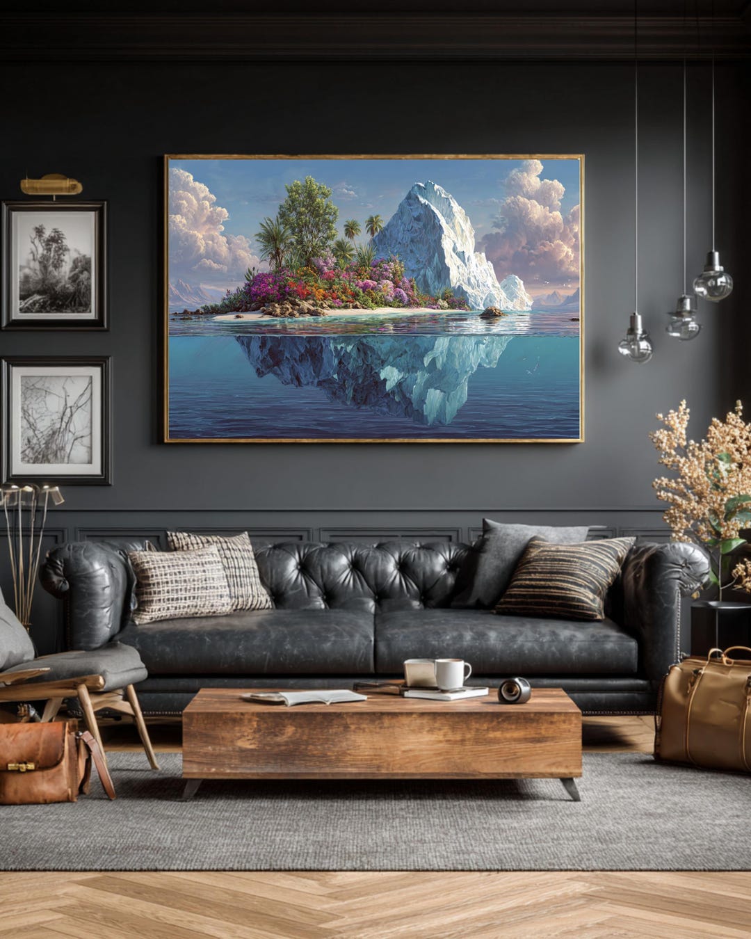 Surreal Floating Island Canvas Art, Tropical Iceberg Landscape - Etsy