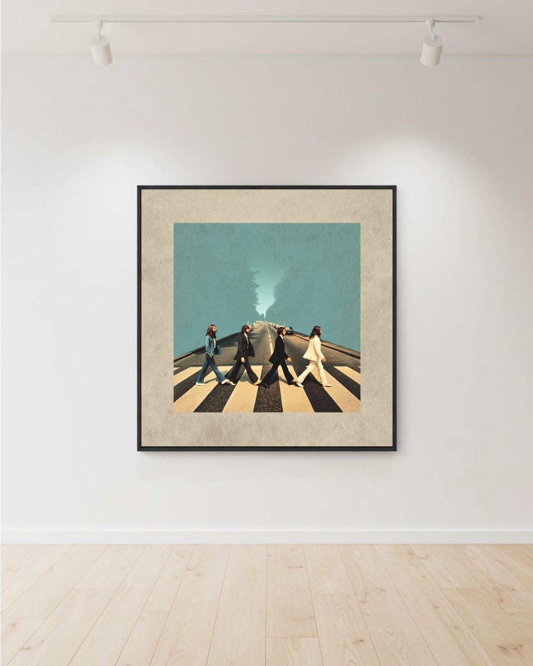 Beatles Abbey Road Album Cover Canvas | Vintage Pale Blue Crosswalk Art ...