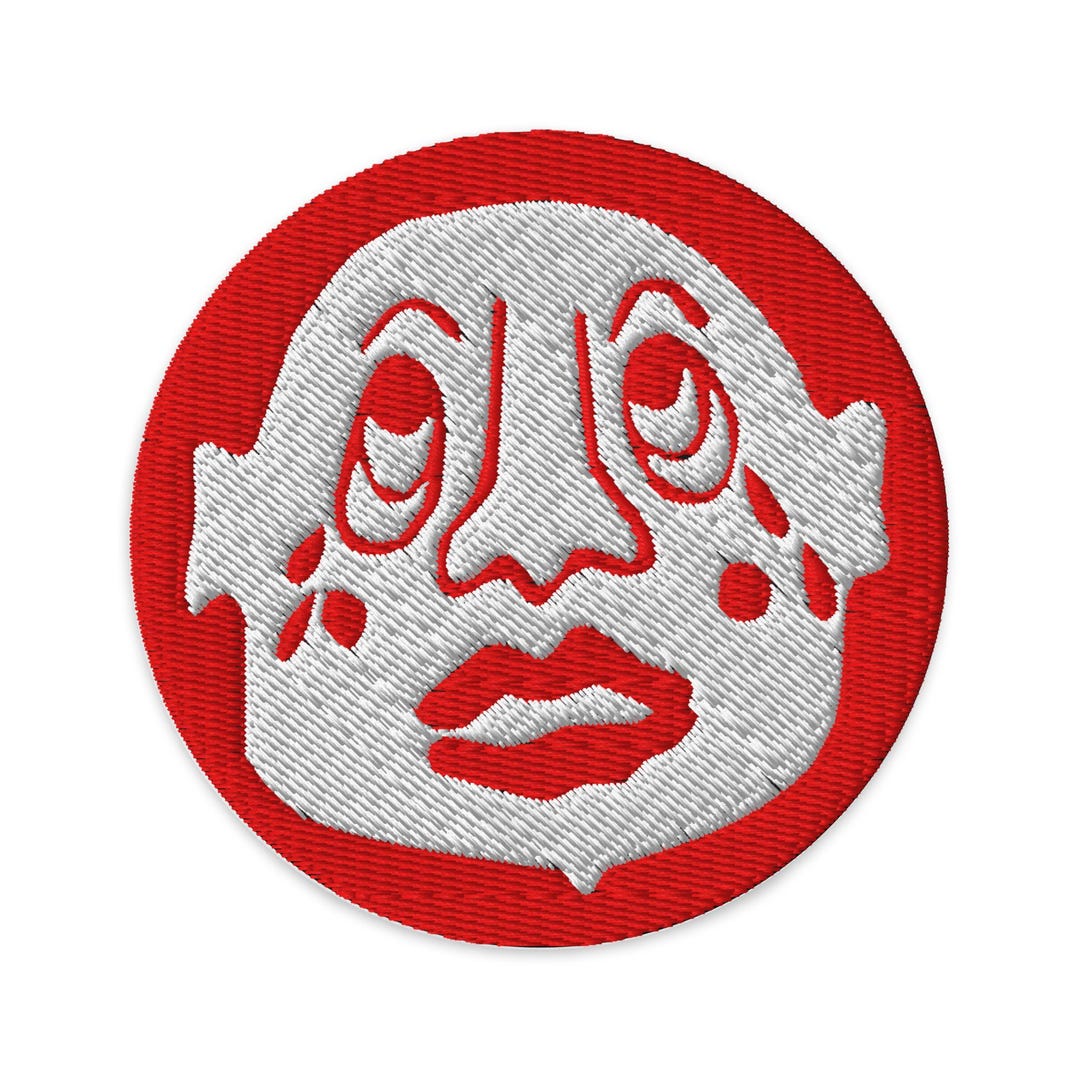 Red Sad Face -embroidered Patches - Etsy