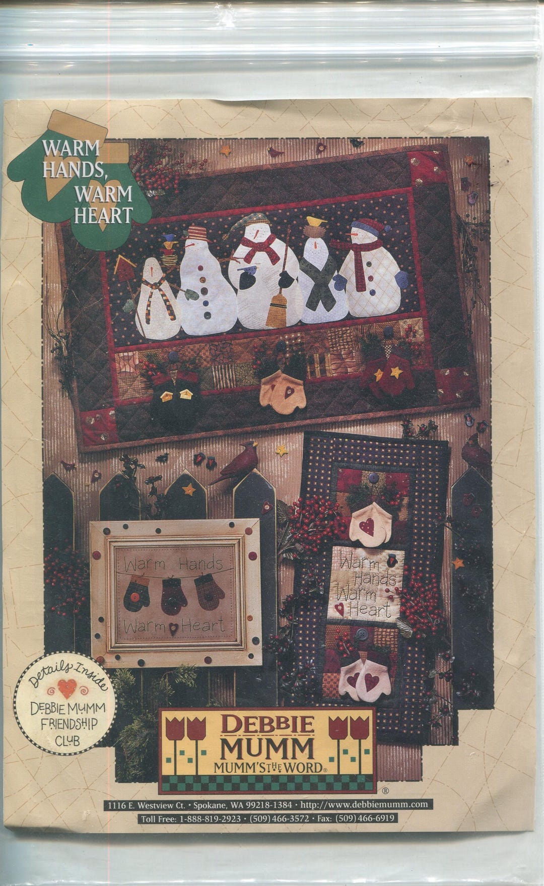 Debbie Mumm Warm HANDS, WARM HEART Vintage New - Etsy