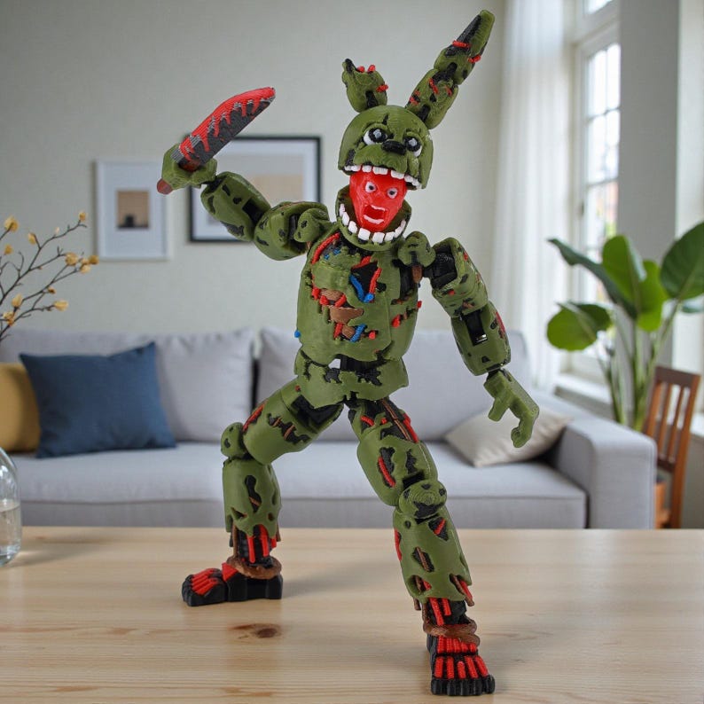 3D Printed Horror Animatronic Figure, Poseable Action Model Toy ...