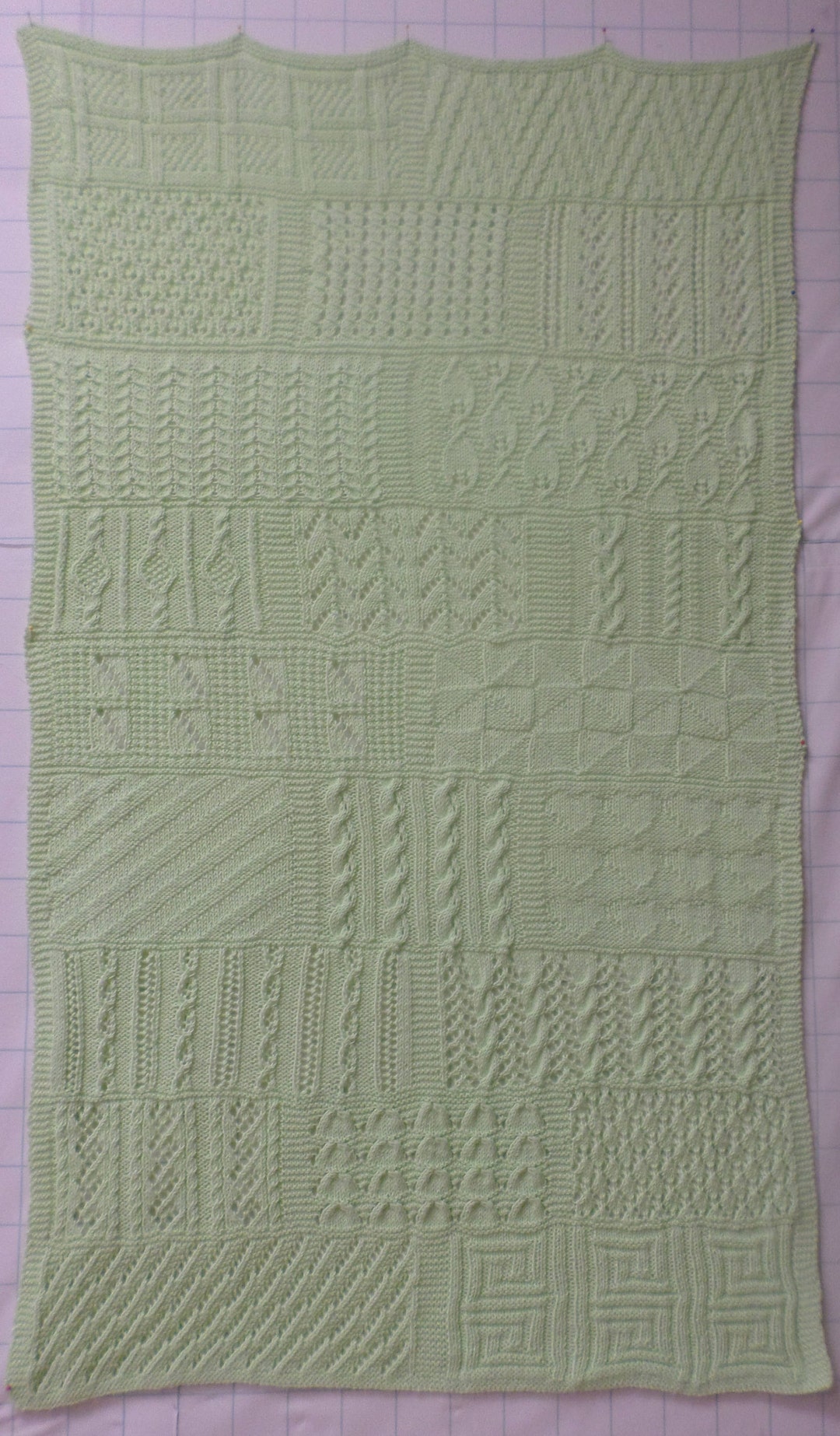 Knit Sampler Baby Blanket Pattern - Etsy