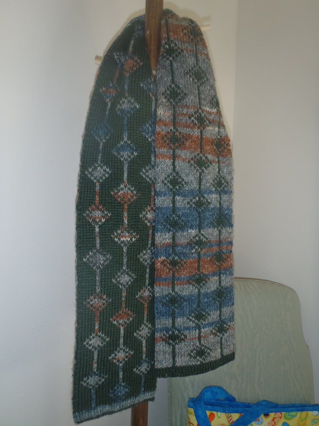 Diamond Trellis Double Knit Scarf Pattern - Etsy