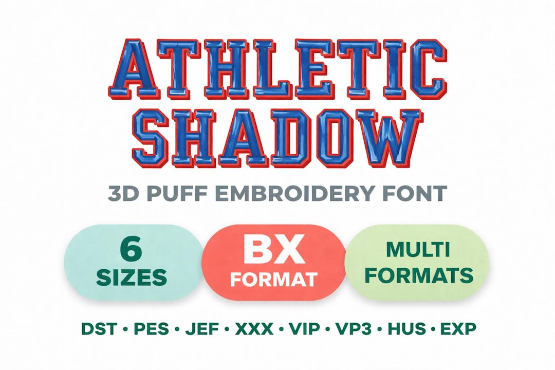 Athletic Shadow Embroidery Font, Monogram BX Font, Machine Embroidery ...