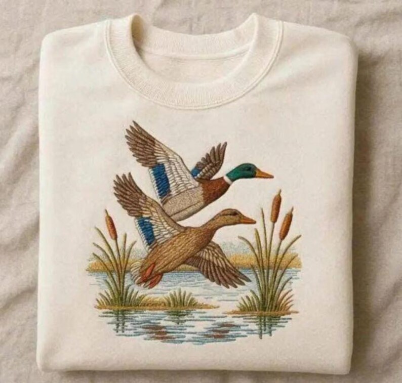 Flying Ducks Embroidery Design | Wildlife Machine Embroidery File ...