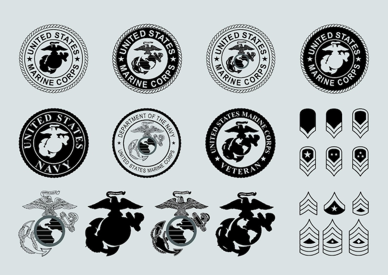 Bundle of US Marine Corps - Vet Logo Svg - Army - Navy - Military Rope ...