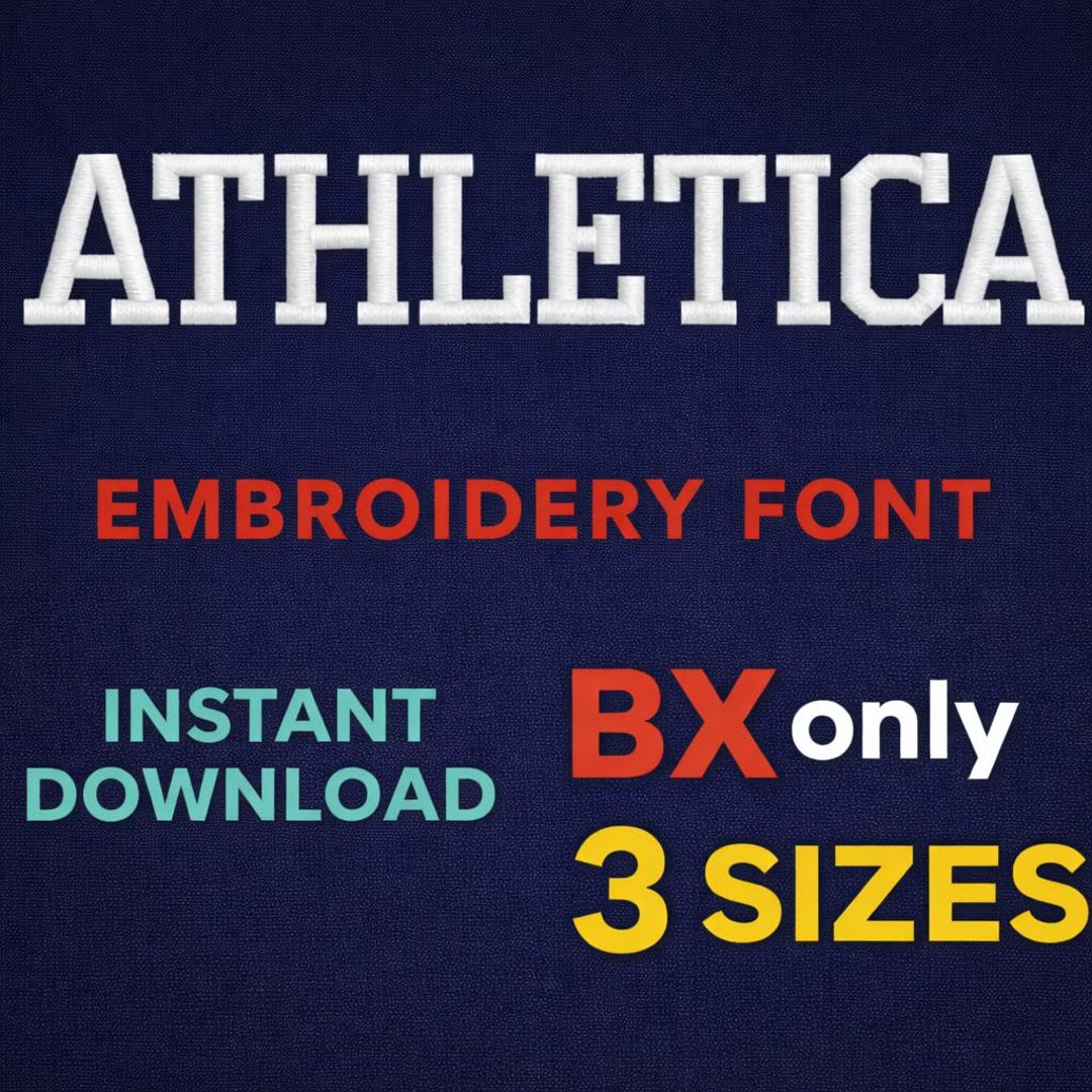 Athletic Embroidery Font - BX PES + 7 Formats - Monogram Alphabet ...