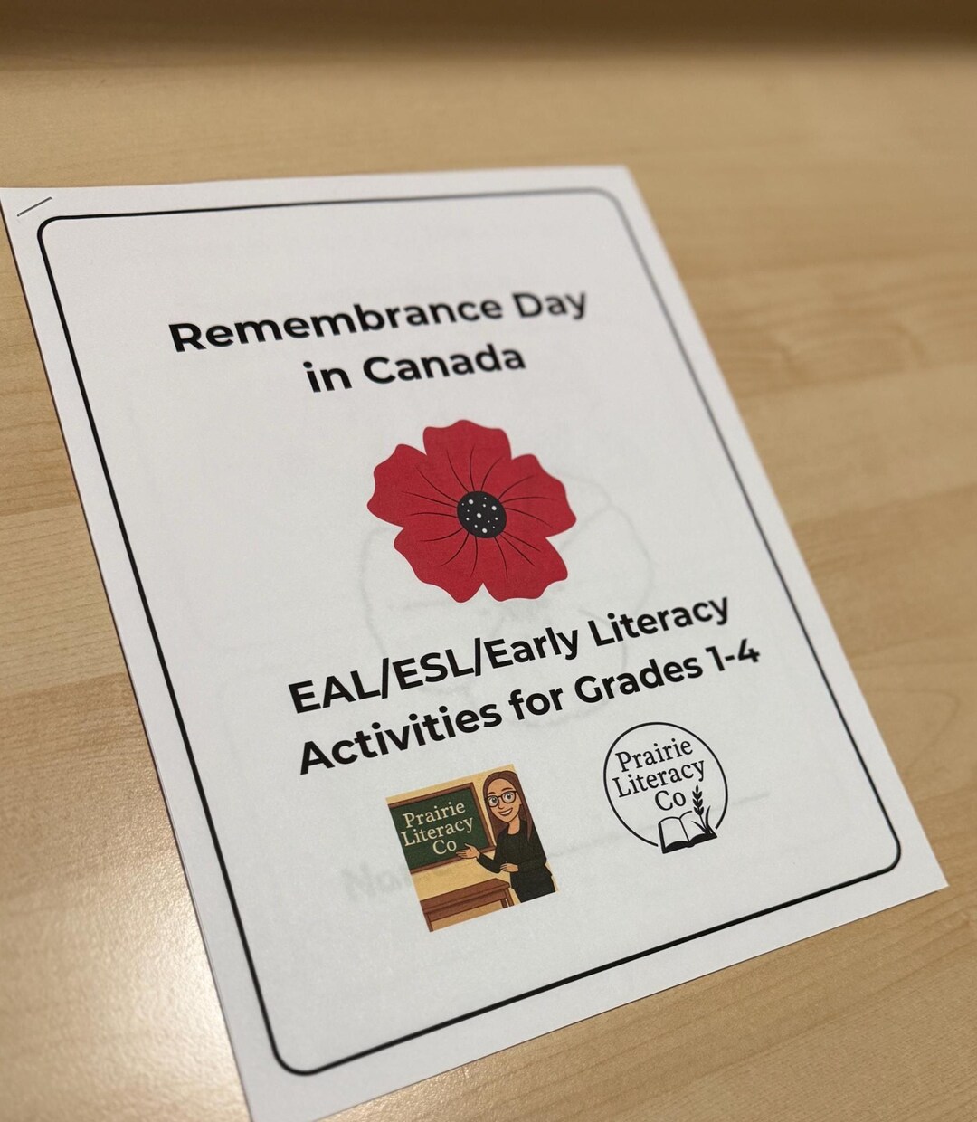 Remembrance Day in Canada – EAL / ESL / Early Literacy Activities for ...