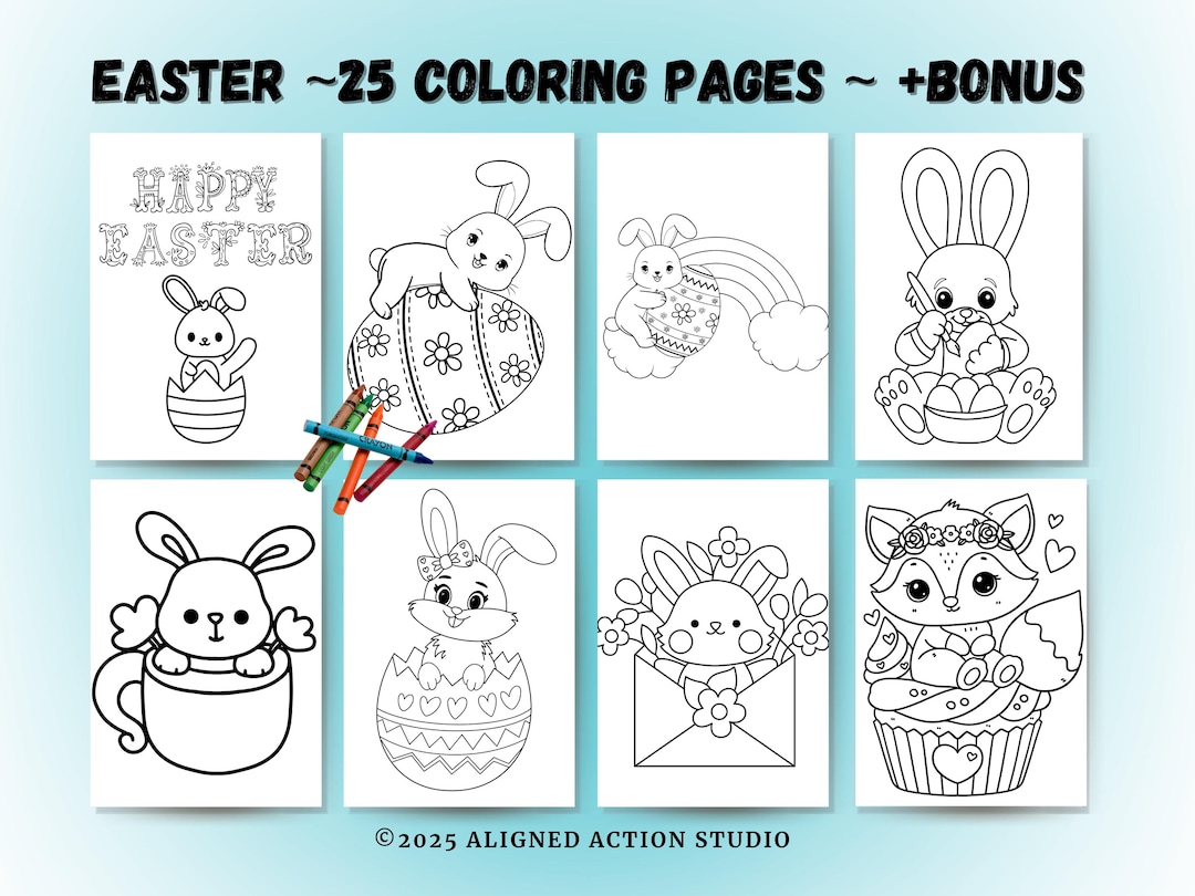 Easter Vol. 2 | Coloring Book Pages | 25 PDF Pages | Instant Download ...