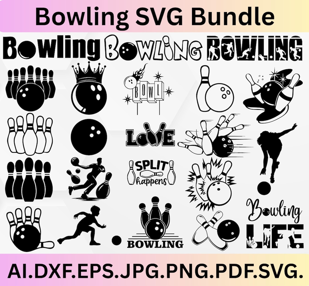 Bowling SVG Design Bundle, Strike & Spare Cut Files (digital Download ...
