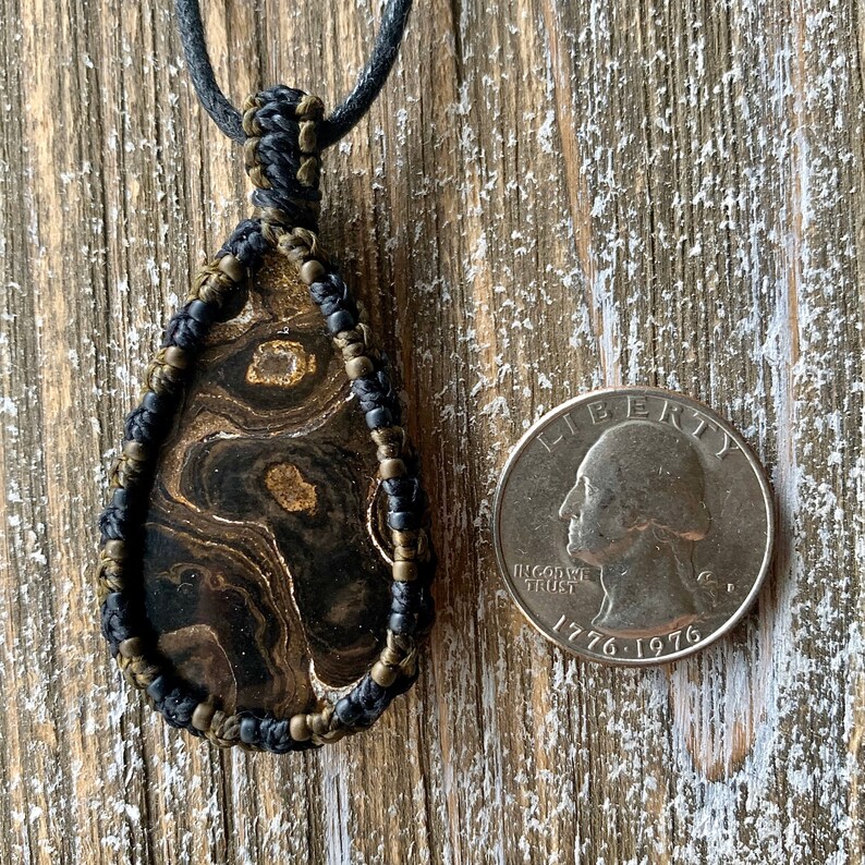 Stromatolite Macrame Wrapped Stone Pendant Macrame Jewelry Cabochon - Etsy