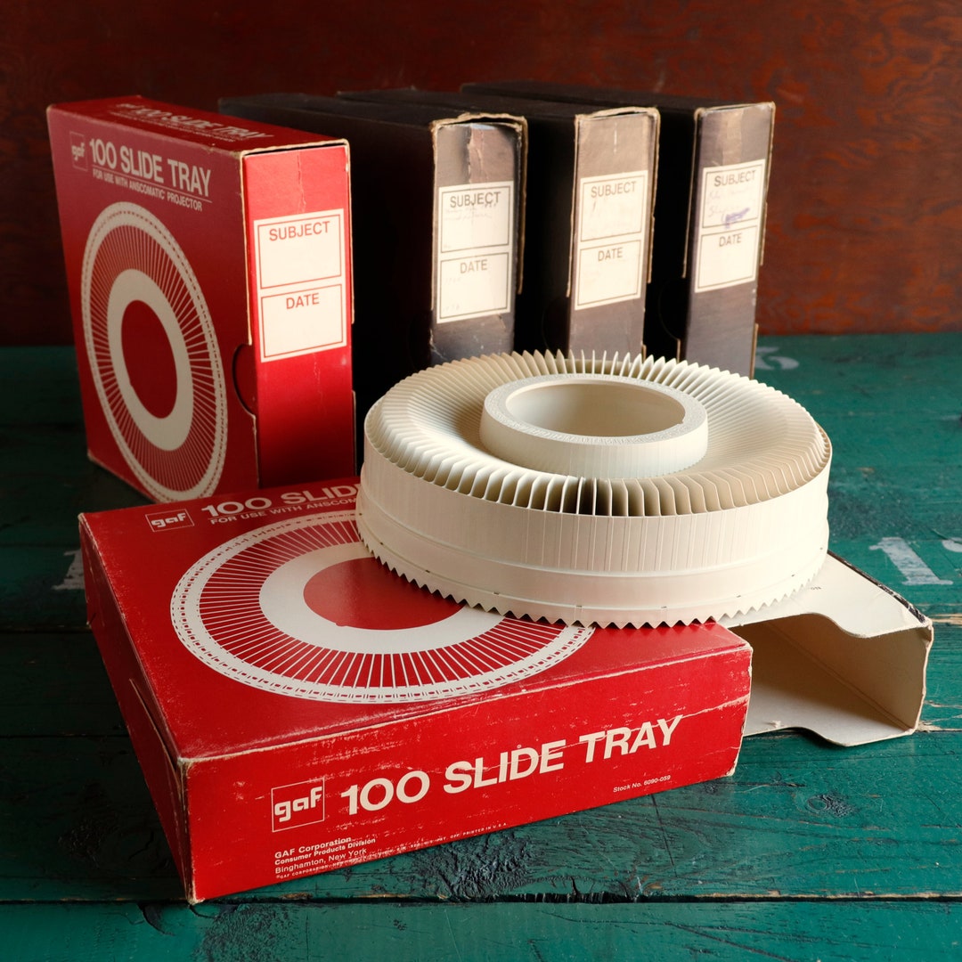 Mixed Lot of 5 Vintage Rotary Slide Trays, Sawyer's Rototray and GAF ...