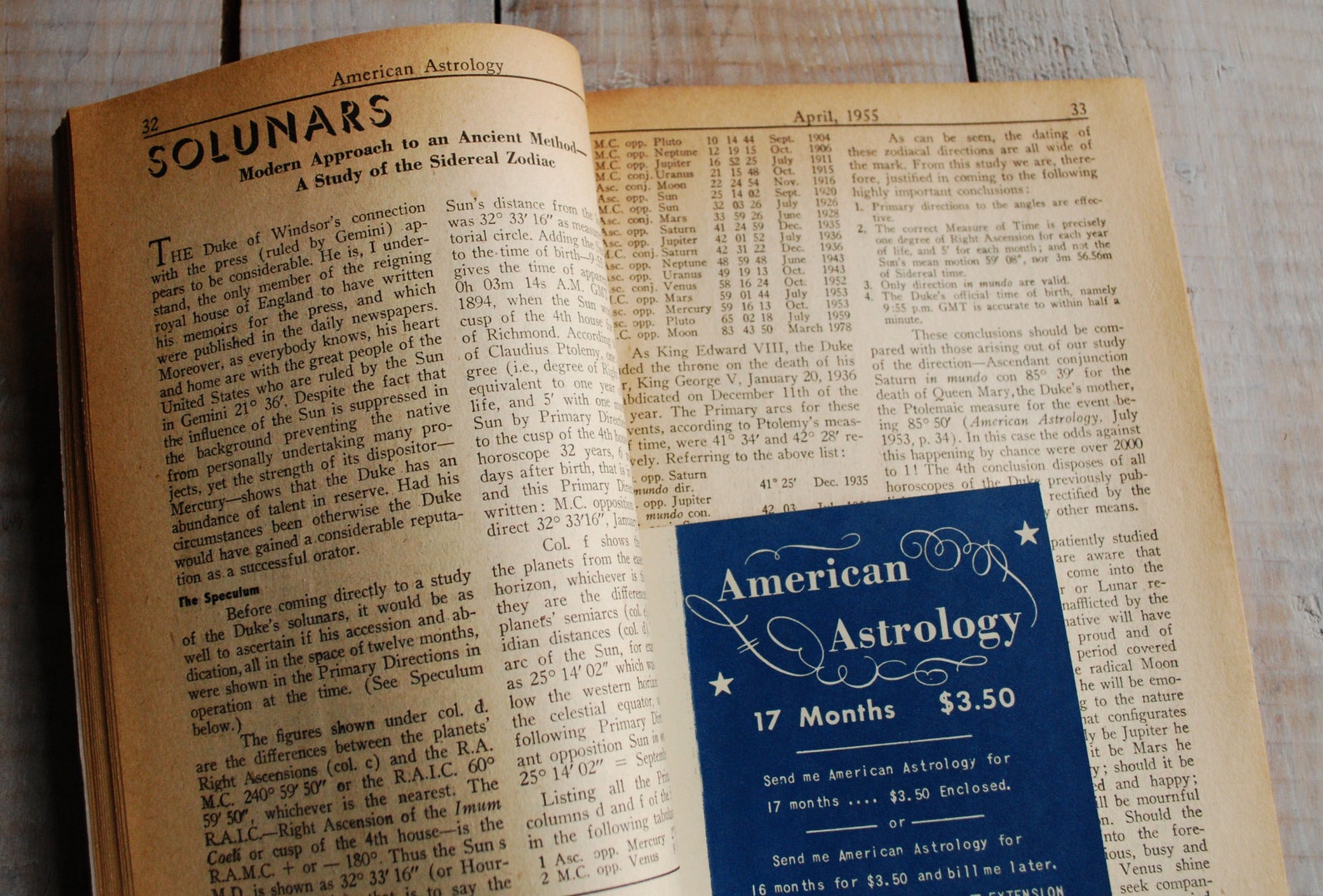 April 1955 Horoscope, American Astrology Magazine, Aries Taurus ...