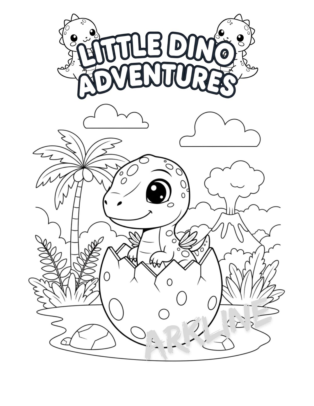 50 Dinosaur Coloring Pages for Kids | 50 Dino Adventures (digital ...