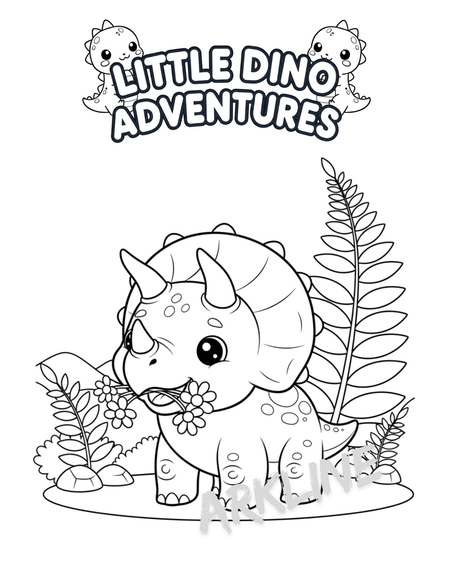 50 Dinosaur Coloring Pages for Kids | 50 Dino Adventures (digital ...