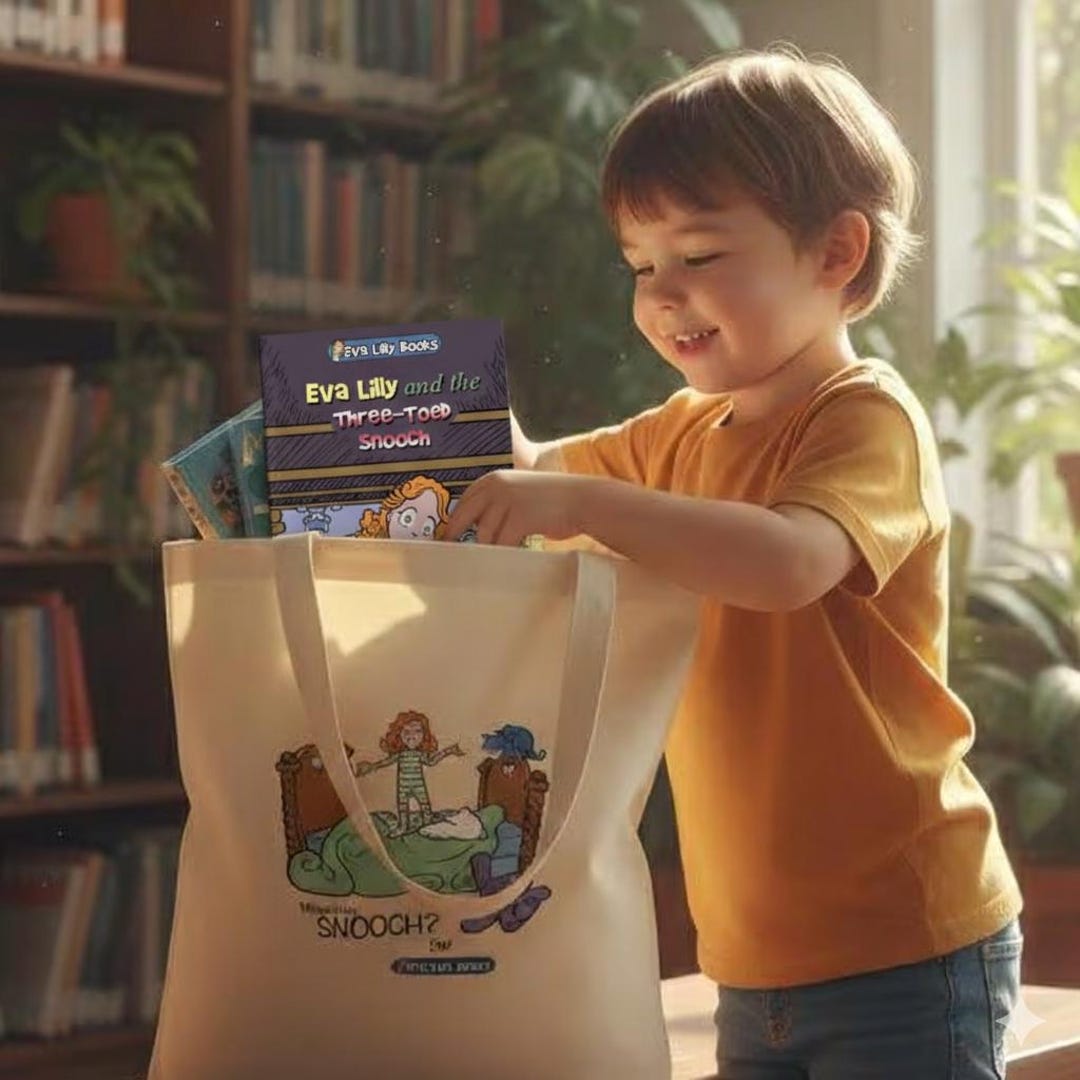 Eva Lilly Books Canvas Tote Bag | Kids Library Bag for Children ...