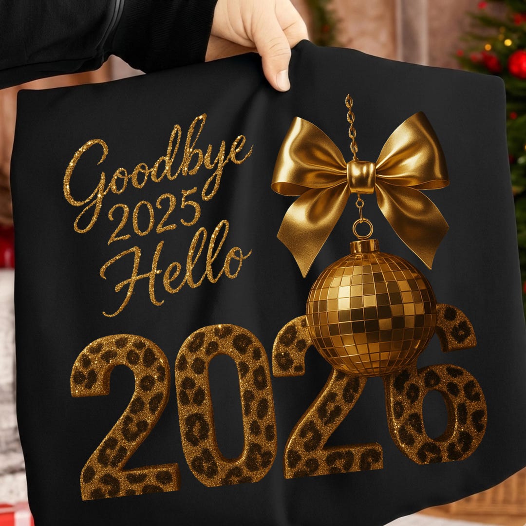Goodbye 2025 Hello 2026 • Gold Glam New Year Leopard Glitter PNG ...