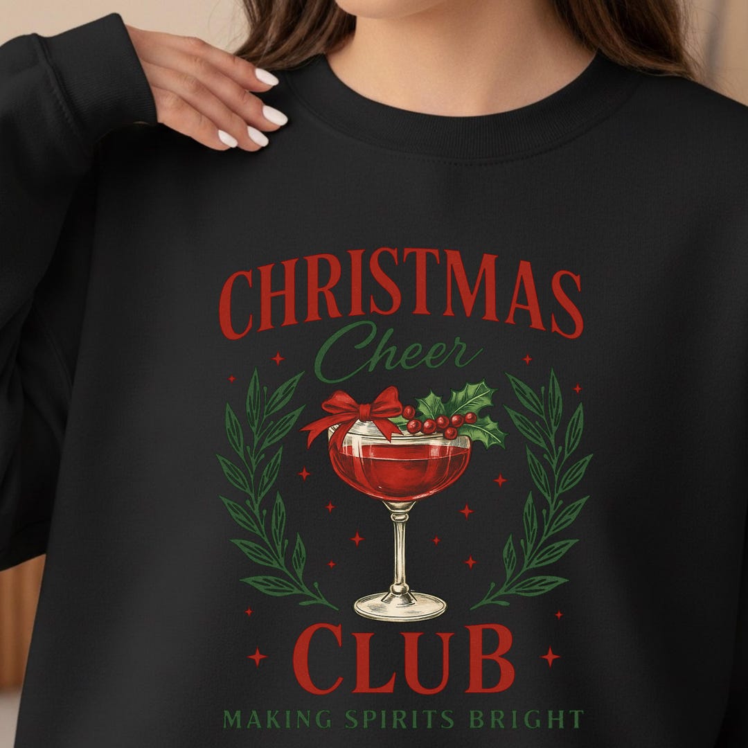 Christmas Cheer Club Cocktail PNG – Vintage Holiday Drink Art - Etsy