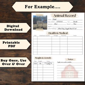 Livestock Records | Animal Health, Breeding and Birth Log | Income and ...
