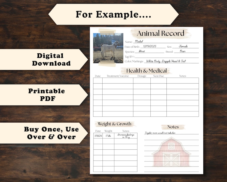 Livestock Records | Animal Health, Breeding and Birth Log | Income and ...