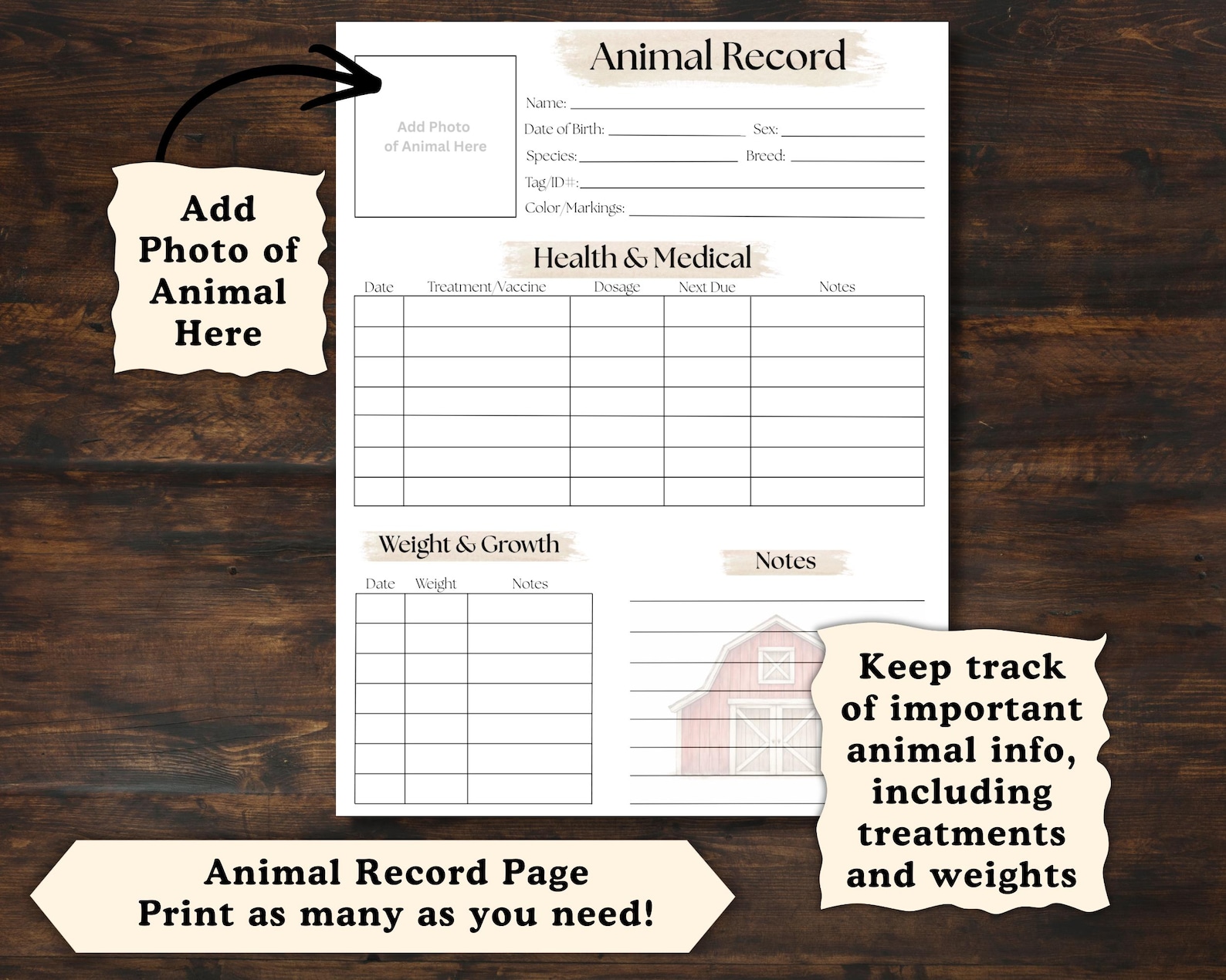 Livestock Records | Animal Health, Breeding and Birth Log | Income and ...