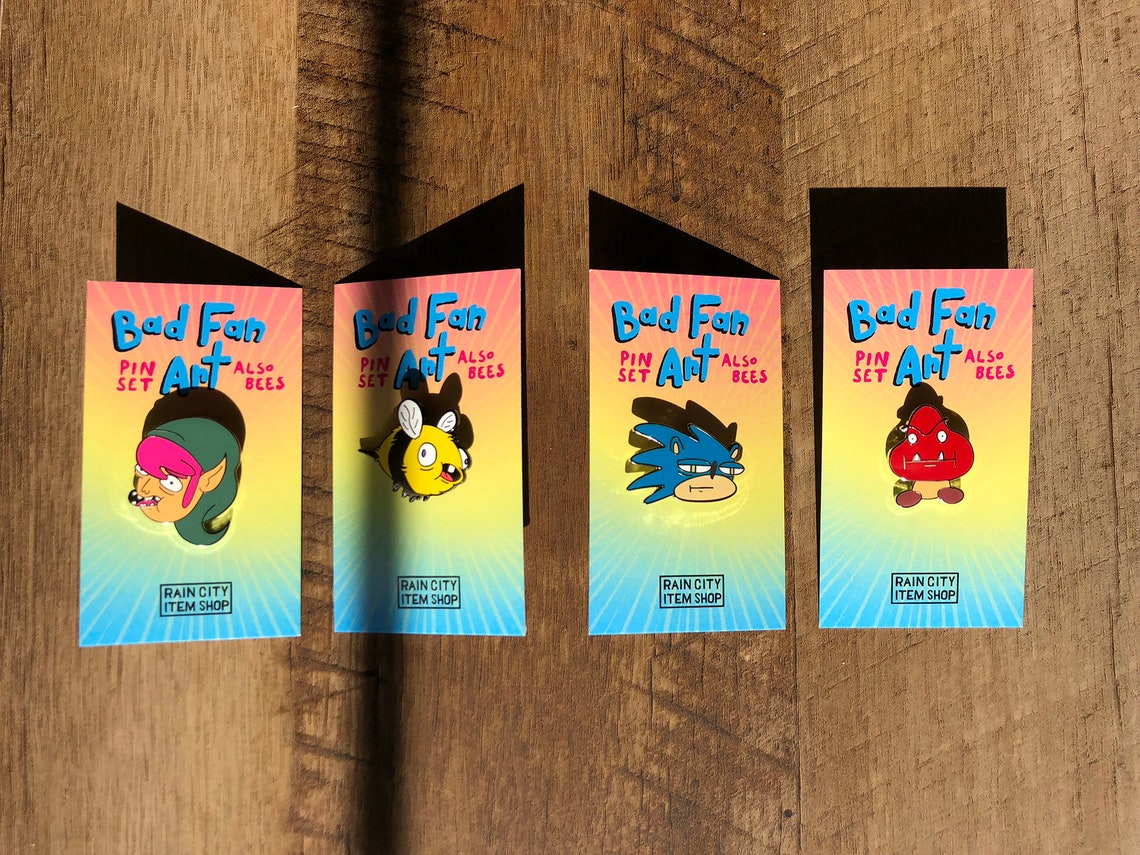 Derpy Bee Hard Enamel Pin Bad Fan Art Also Bees Pin Set - Etsy