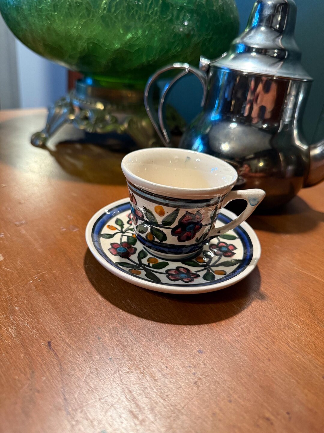 Vintage Ceramic Hand Painted Palestinian Floral Tea Cup and Saucer - Etsy