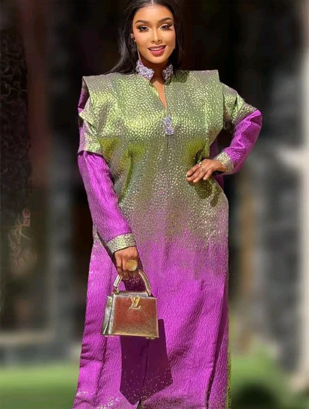 African Damask Boubou: Nigerian Kaftan, Danshiki, Jalabia, Rich Aunty ...