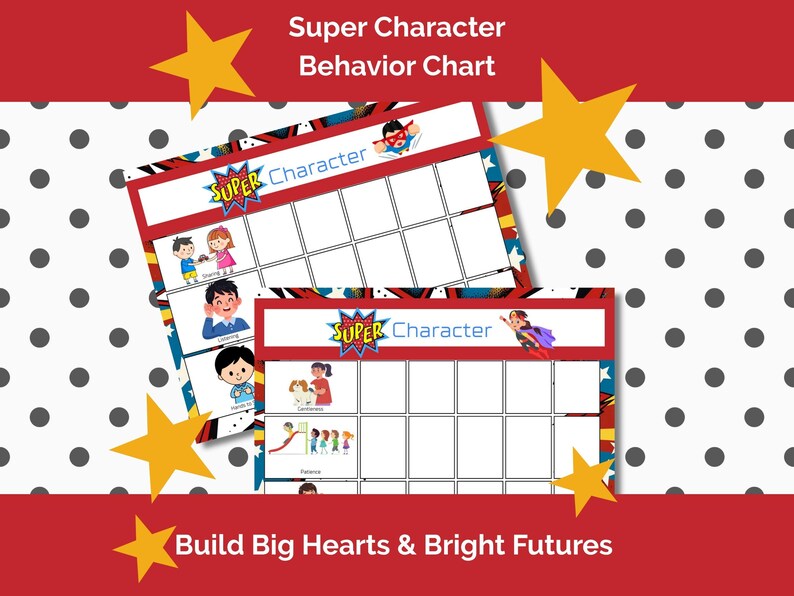 Super Character Behavior Chart – Build Character Qualities - Etsy