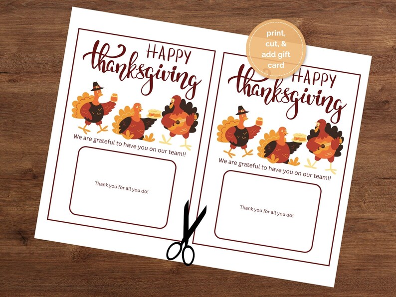 Thanksgiving Treat: Employee Gift Card Holder to Show Your Appreciation ...