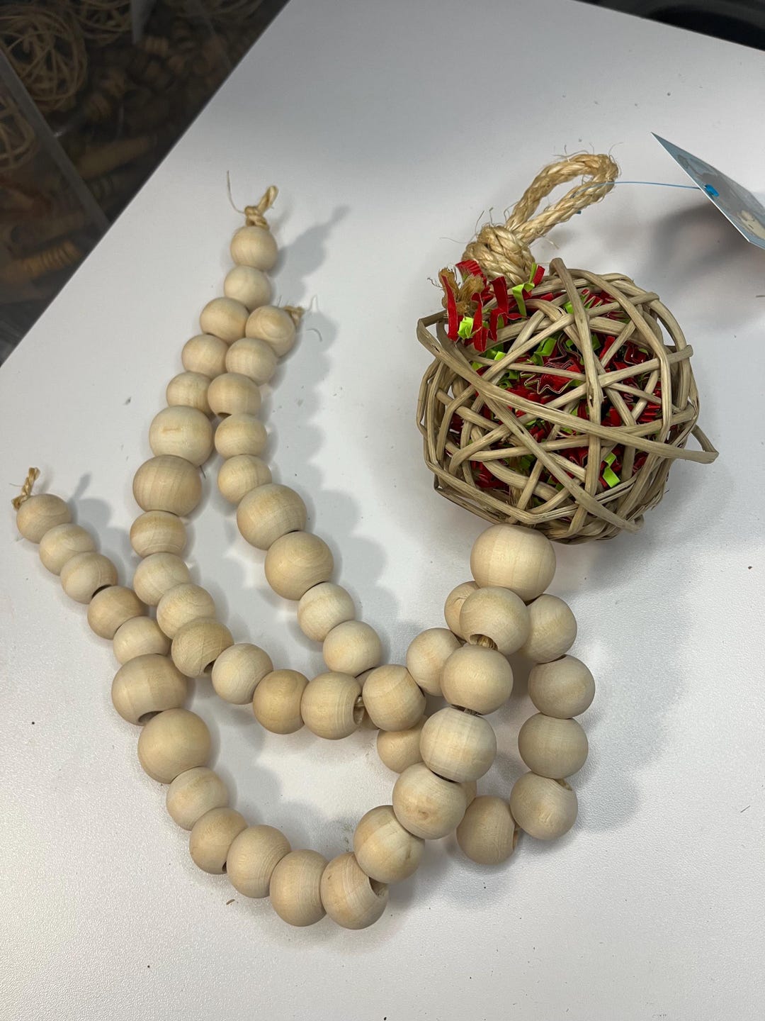Vine Ball With Wood Beads Octopus Legs Parrot Toy - Etsy