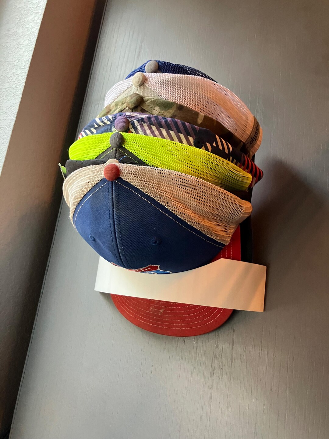 Baseball Hat Wall Mount Storage and Organizer - Command Strips Included ...