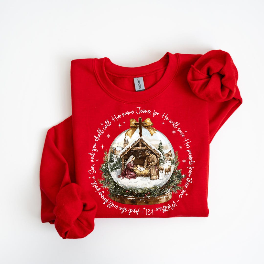 Christmas Jesus Sweatshirt, Christmas Shirts,matthew 1:21 Season ...
