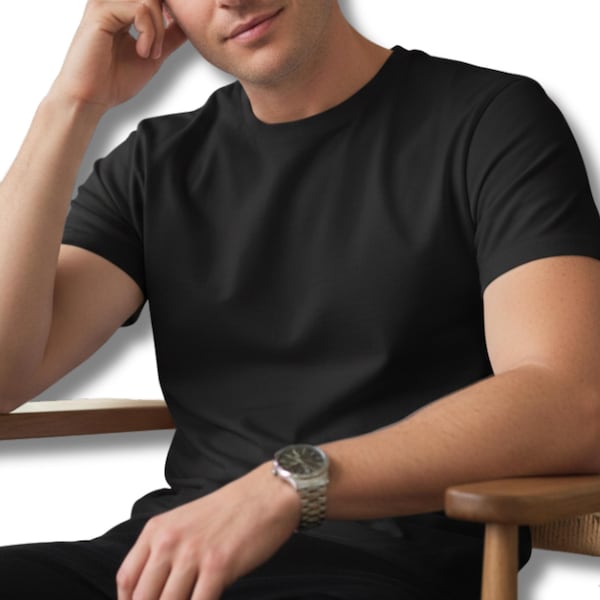 Plain Black Cotton Tshirt Etsy