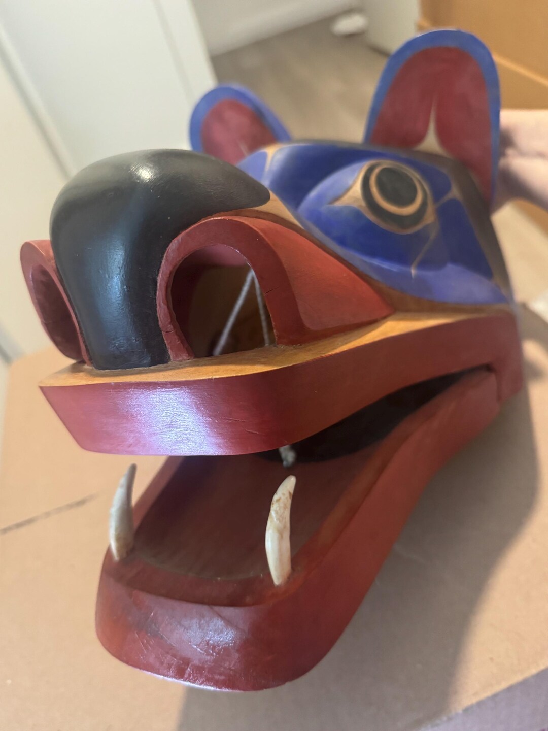 Canadian Central Coast Nuxalk Tribe Hand-carved Bear Mask Signed LW ...