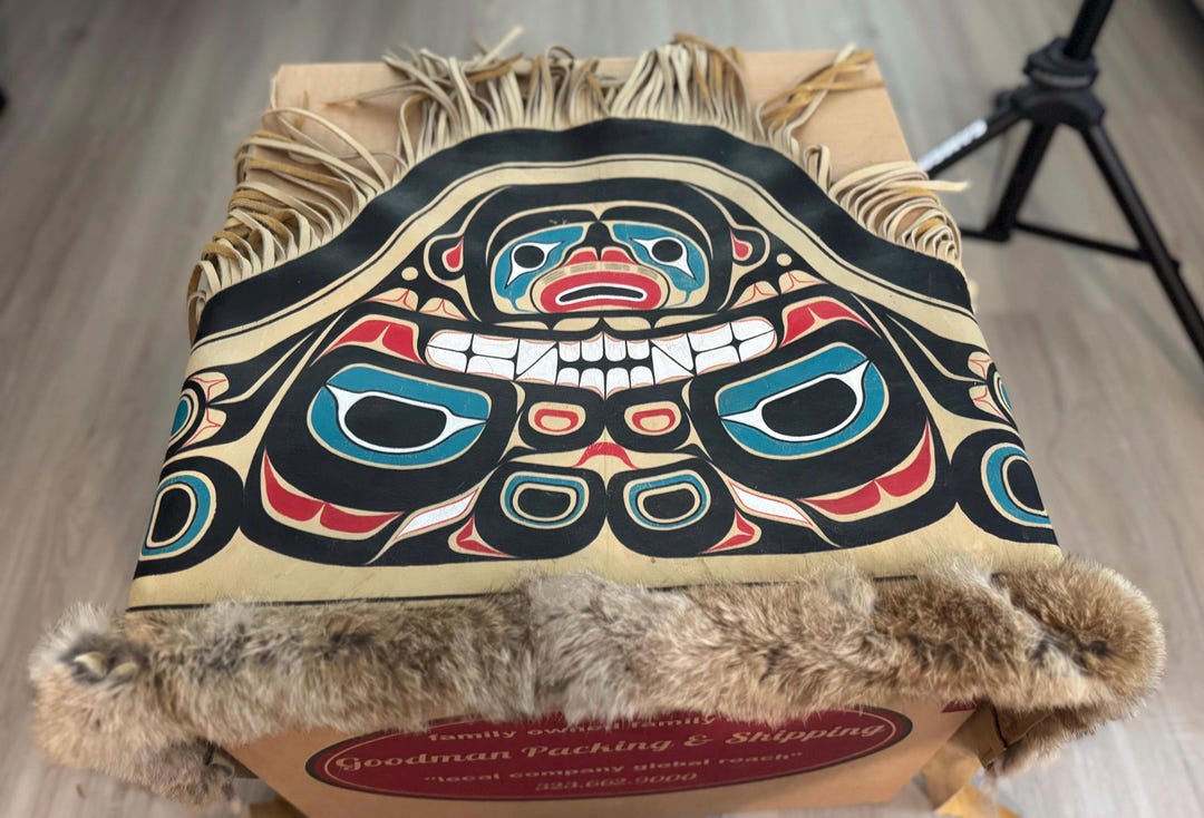 Pacific Northwest Coast Tlingit Hand-painted Dance Apron Made of Deer ...