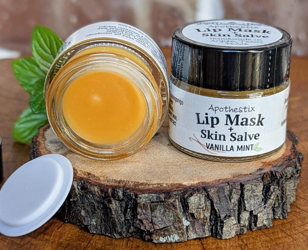 Lip Mask/balm & Skin Salve, Natural Vanilla Mint, Intense Moisture ...