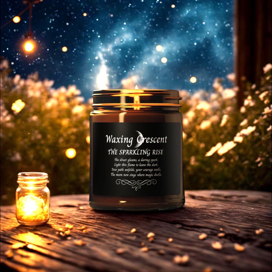 Waxing Crescent Candle | Vintage Old World Magic Scented Soy Candle in ...